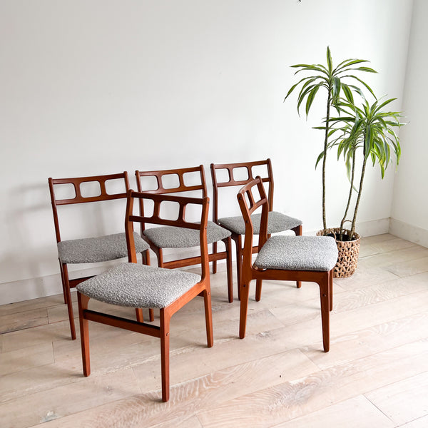 Set of 5 Teak D-Scan Dining Chairs – Atomic Furnishing & Design