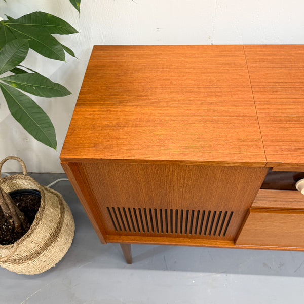 1965 Teak RetroMod Console w Bluetooth – Atomic Furnishing & Design