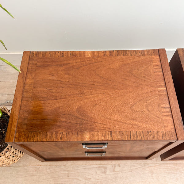Pair of Walnut + Rosewood Stanley Nightstands – Atomic Furnishing & Design