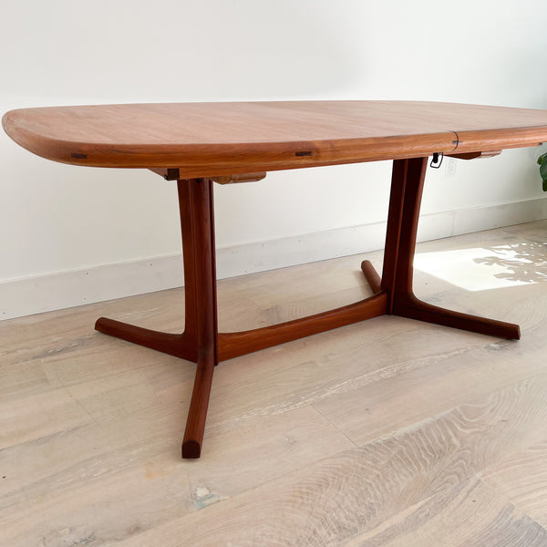 Dyrlund Teak Dining Table w/ Darker Base - 2 Leaves – Atomic Furnishing ...