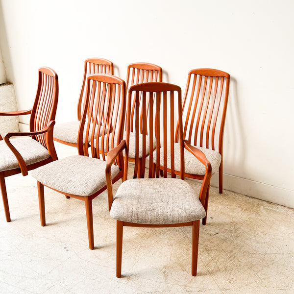 Set of 6 Preben Schou Teak Dining Chairs w/ New Upholstery – Atomic ...