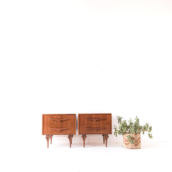 Pair of Mid Century Modern Sculpted Nightstands – Atomic Furnishing ...