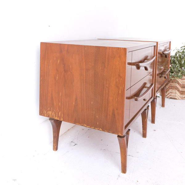 Pair of Mid Century Modern Sculpted Nightstands – Atomic Furnishing ...
