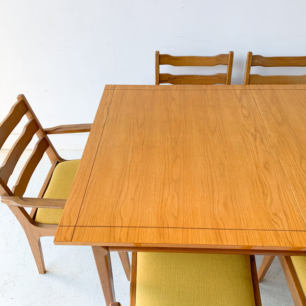 Mid Century Modern Basic Witz Dining Set with 6 Chairs and 1 Leaf ...