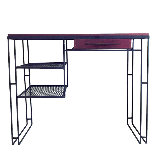 Mid Century Wrought Iron Purple Heart Desk – Atomic Furnishing & Design